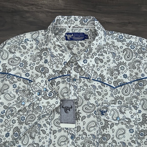 Cowboy Hardware | Shirts | Cowboy Hardware Mens Xl Blue Paisley Aop ...